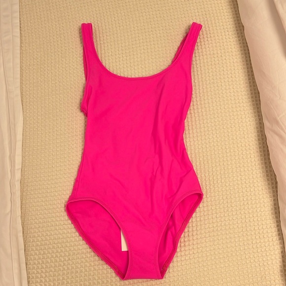 SOLID & STRIPED | Swim | Pink Solid And Striped One Piece Suit In Xs ...